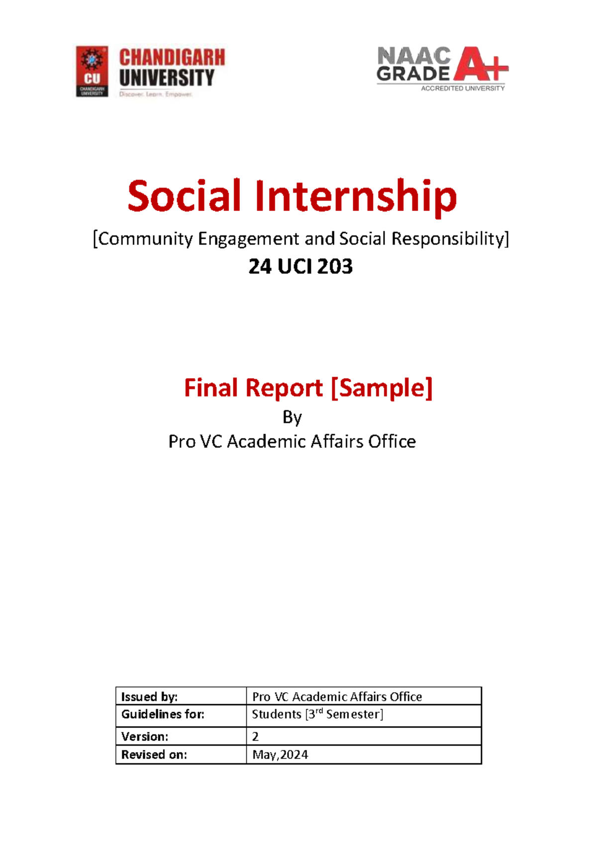 Field Sample Report Social Internship V2 21st May 2024 - Social ...