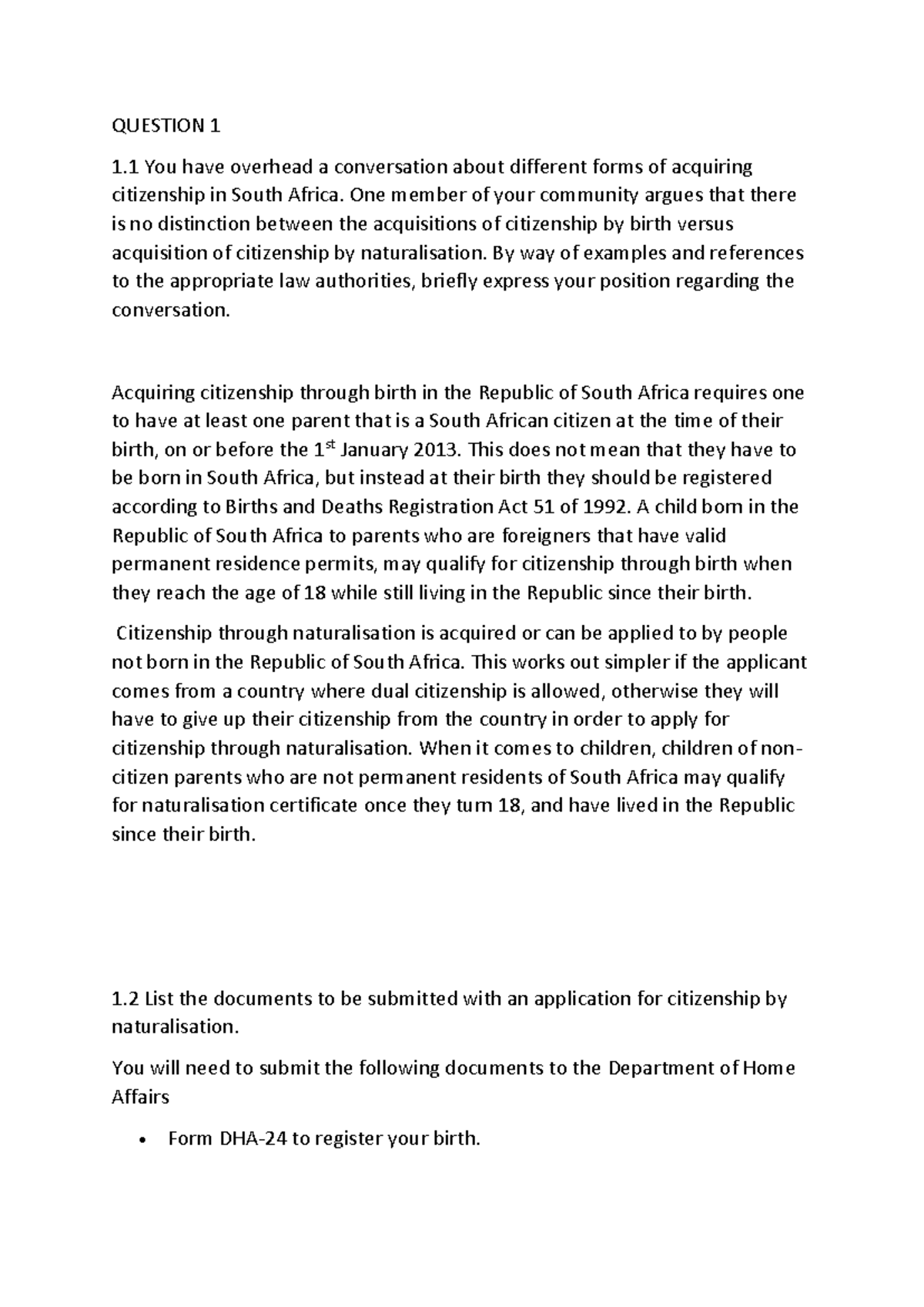 CPD1501 Assignment 2 Unisa 2024 - QUESTION 1 1 You have overhead a ...