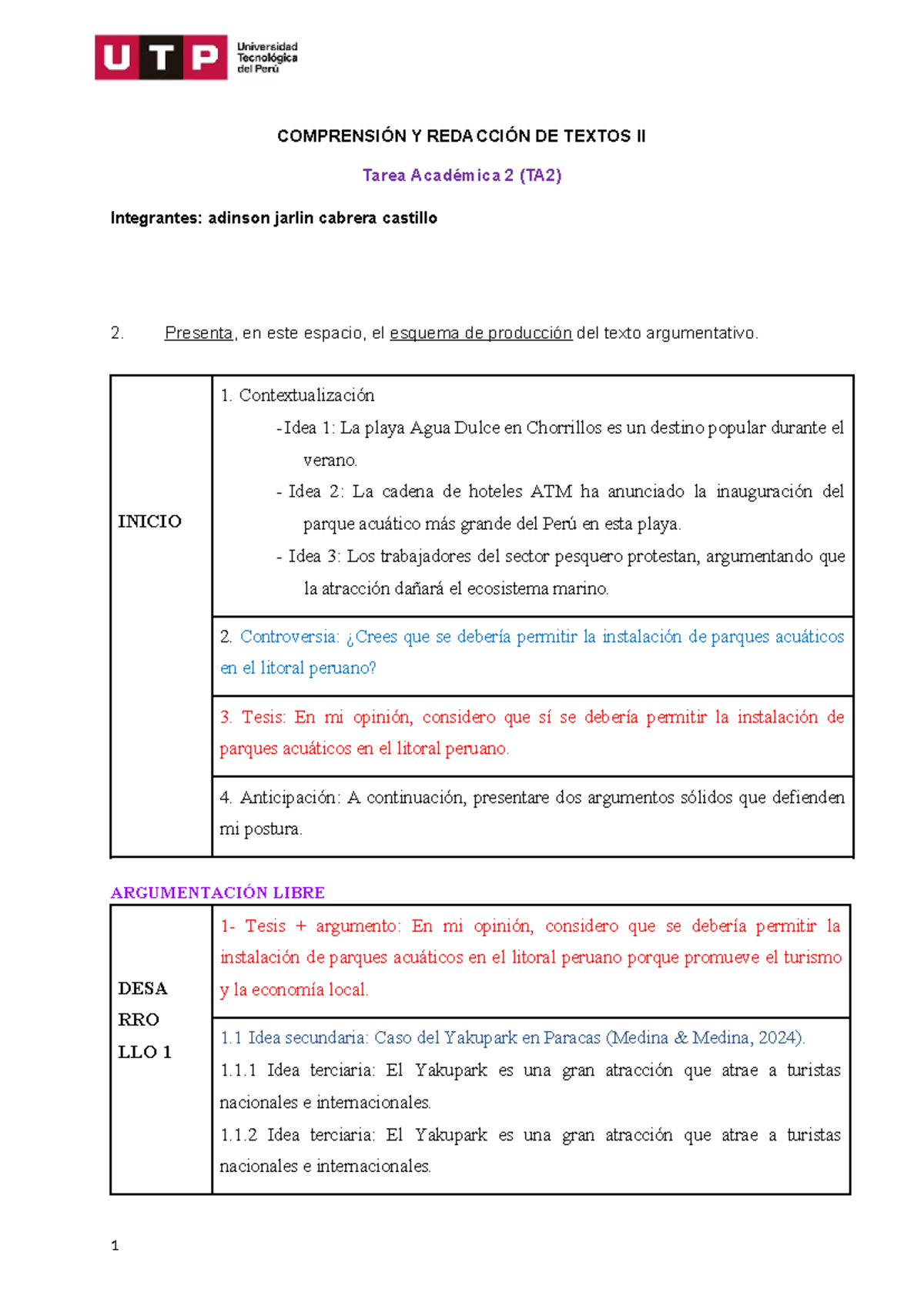 (TA2) omprensión y Redacción de Textos II - COMPRENSIÓN Y REDACCIÓN DE TEXTOS II Tarea Académica ...