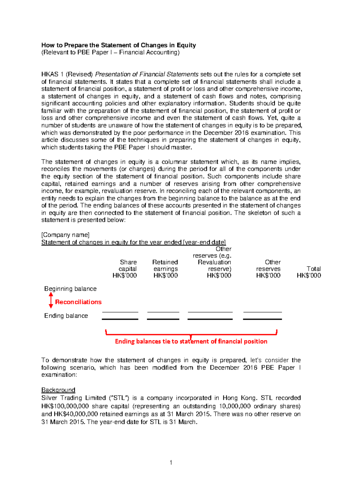 Statement OF Changes IN Equity - How to Prepare the Statement of ...