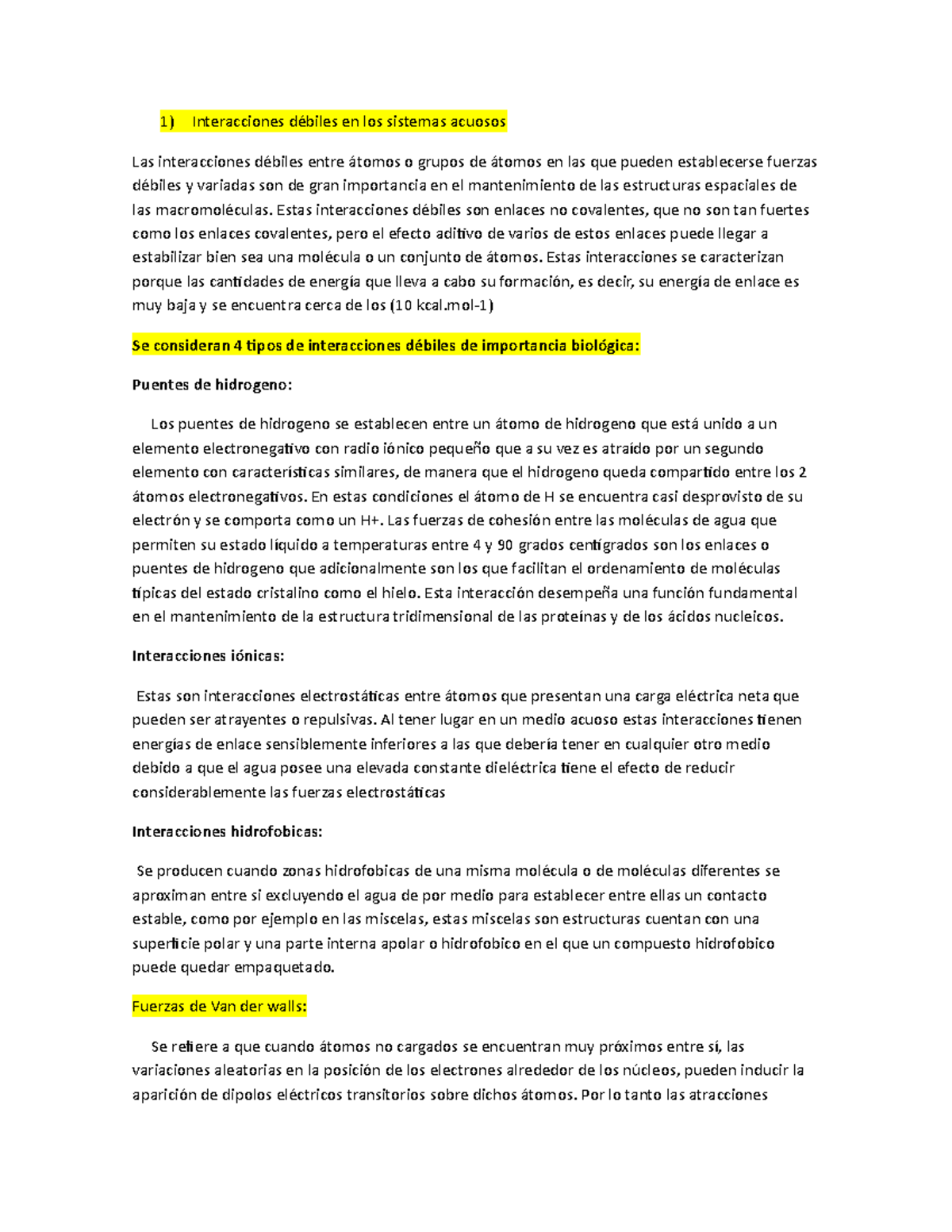 Compuestos anfipáticos en disolución acuosa - Interacciones débiles en ...