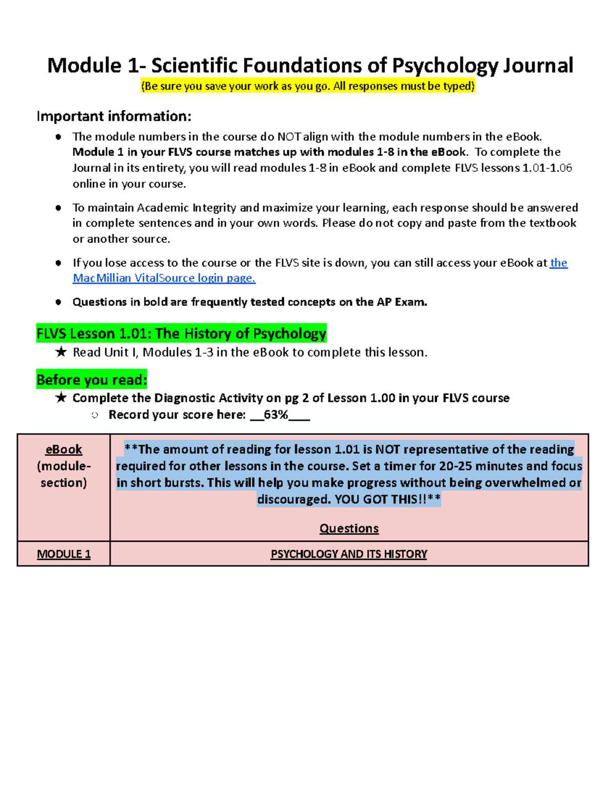 Copy of Mod 1 Journal - ccccccccccccccccccccc - Module 1- Scientific Foundations of Psychology ...