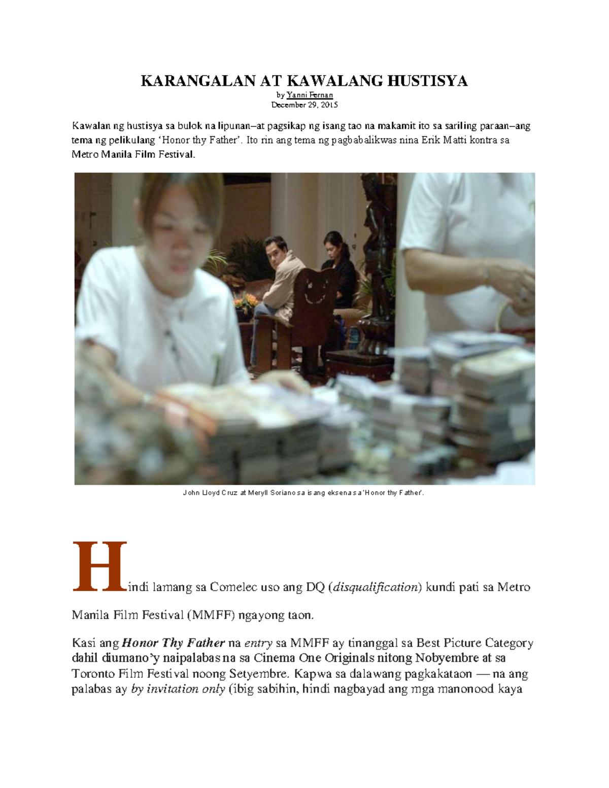 Karangalan a T Kawalang Hustisya pdf file - KARANGALAN AT KAWALANG ...