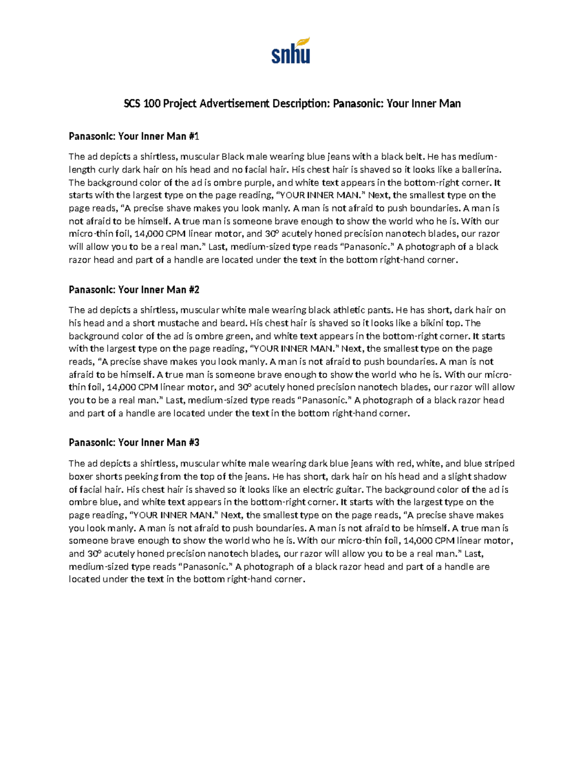 SCS 100 Advertisement Description Panasonic Your Inner Man - SCS 100 ...