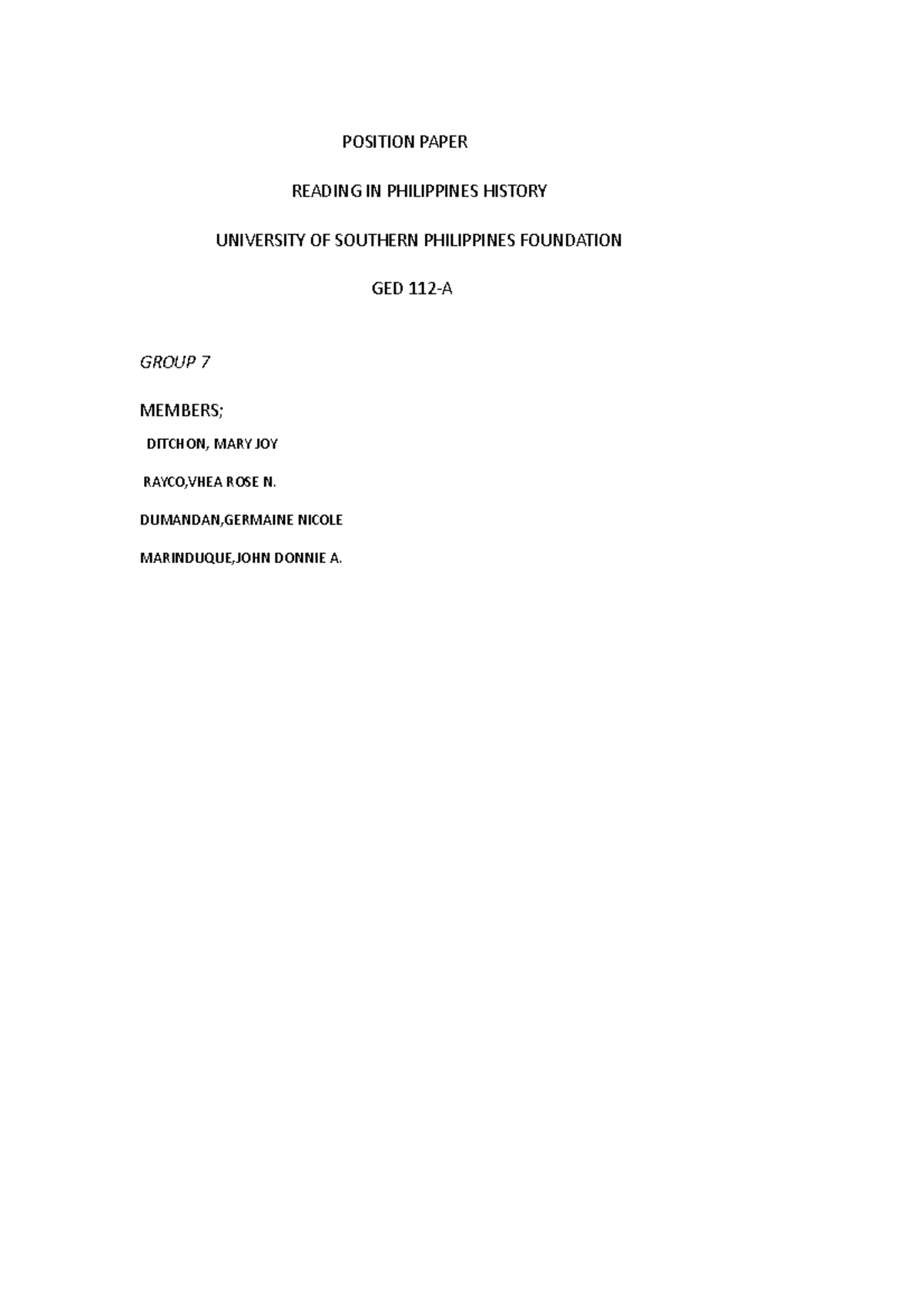 Position-paper - Nbwajwoowwbs - POSITION PAPER READING IN PHILIPPINES ...