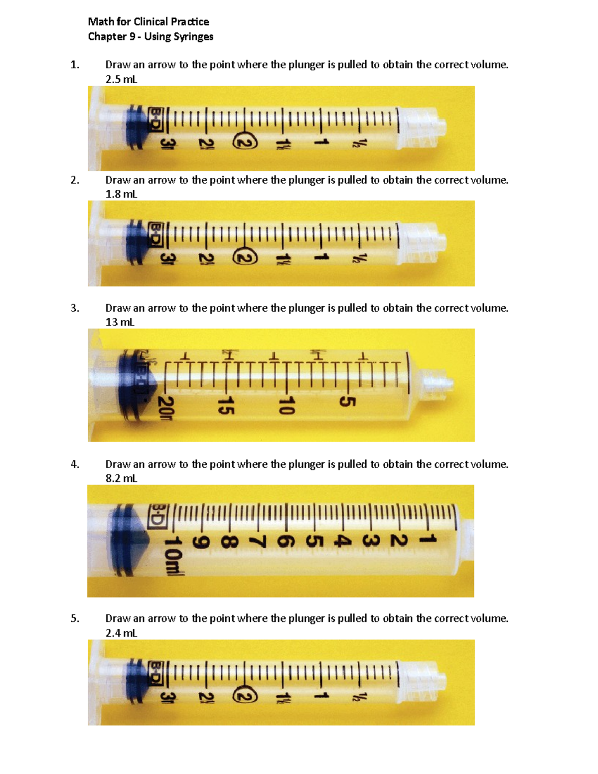 HW - Ch 9 - THANKS - Math for Clinical Practice Chapter 9 - Using ...