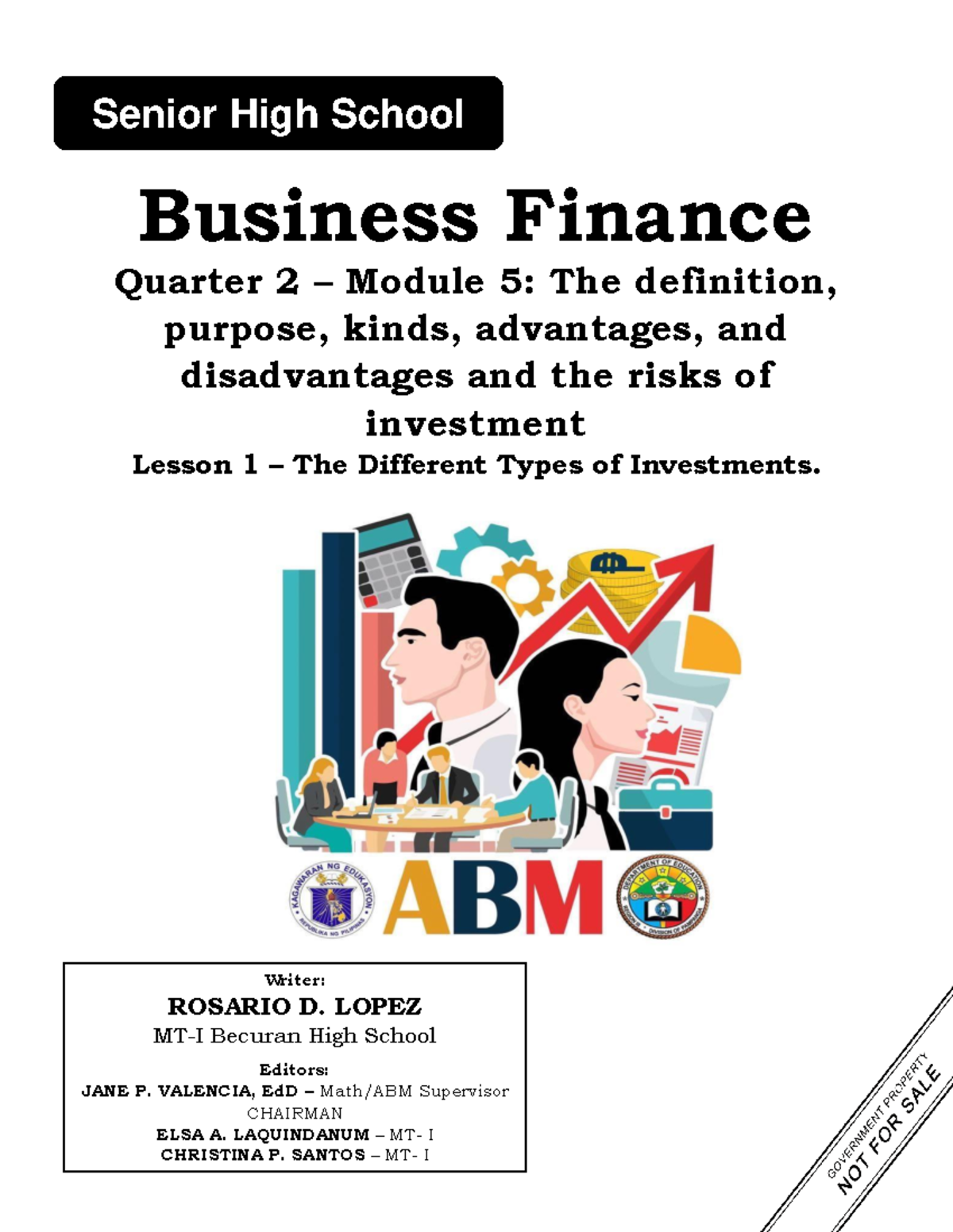 ADM Bus Fin Module 5 Lesson 1 The Different Types of Investments ...