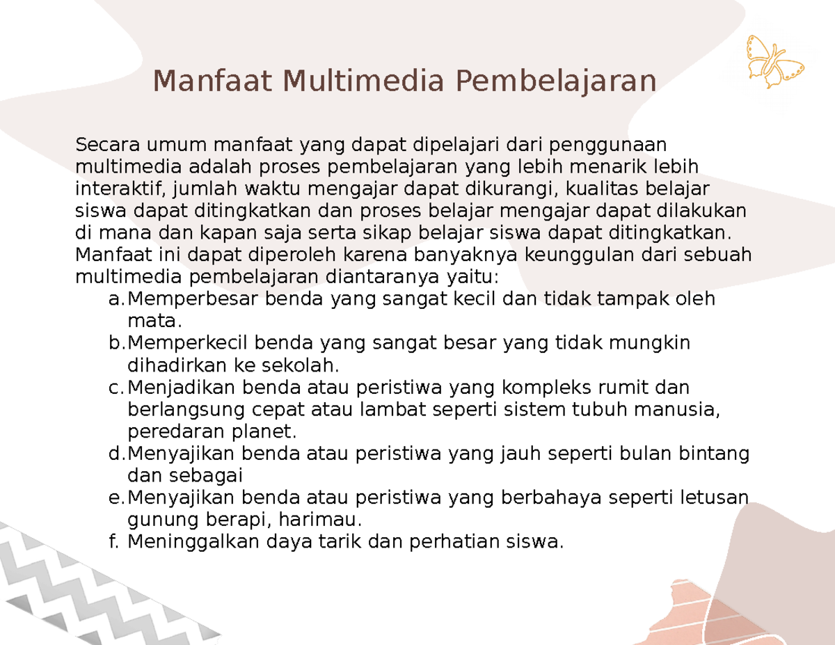 Manfaat multimedia pembelajaran - Manfaat Multimedia Pembelajaran Secara umum manfaat yang dapat ...