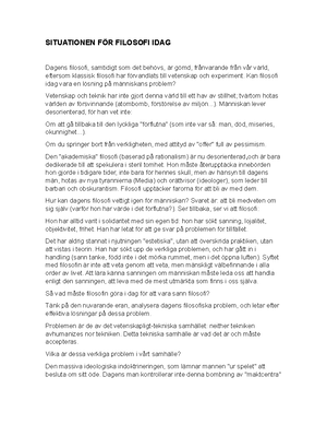Filosofisk aktivitet - och med tanke av dagens har filosofi sina dagar ...