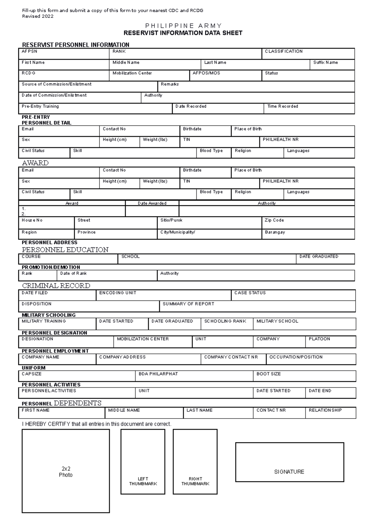 RIDS Revised 2022 NEW - Hay - Fill-up this form and submit a copy of ...