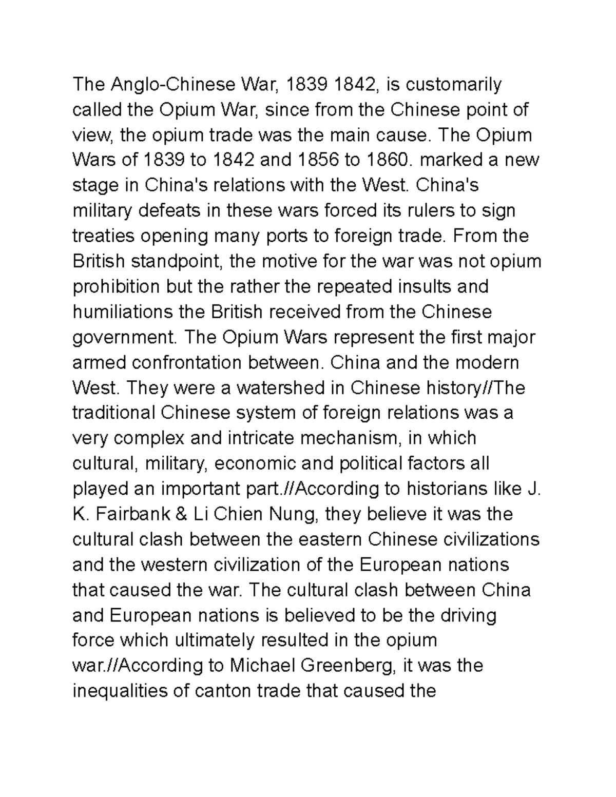 Opium war - Summary Ba Honours History - The Anglo-Chinese War, 1839 ...