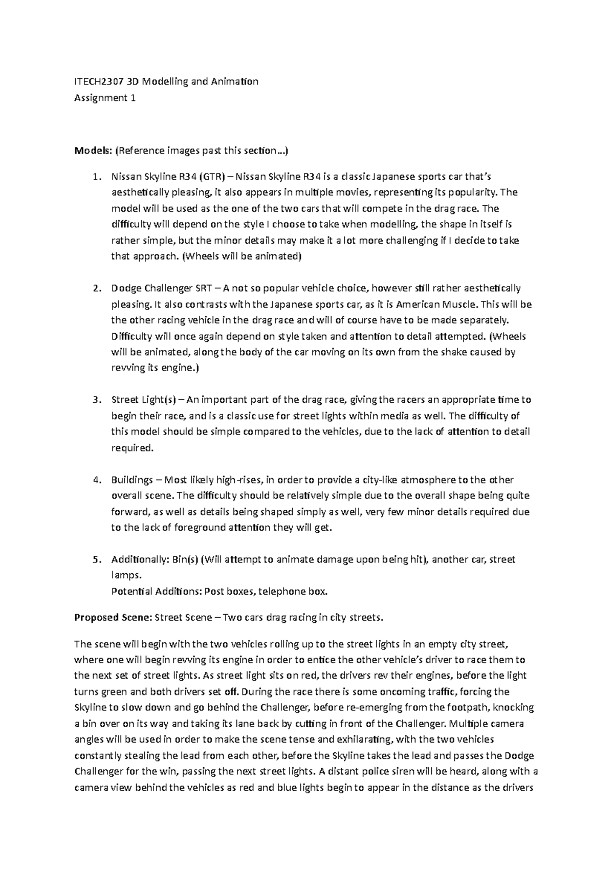 Assignment 1 (91% HD) - ITECH2307 3D Modelling and Animation Assignment ...