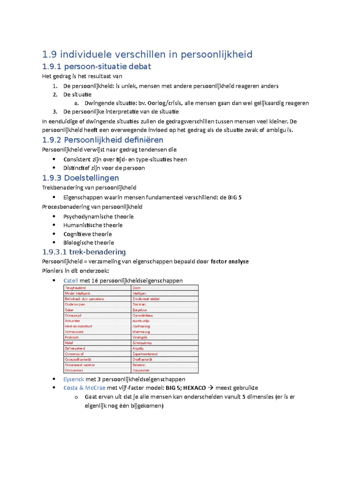 Persoonlijkheid les 24-03 - 1 individuele verschillen in ...