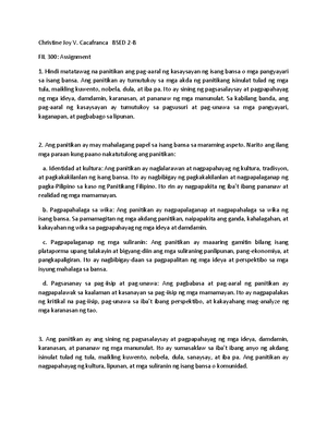 Module 1 VAL ED - Values Education - PROGRAM OUTCOMES PROGRAM OUTCOMES ...