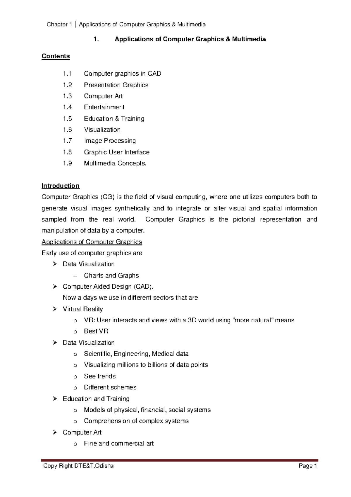 72562-1 Applications of Computer Graphics - Applications of Computer Graphics & Multimedia - Studocu