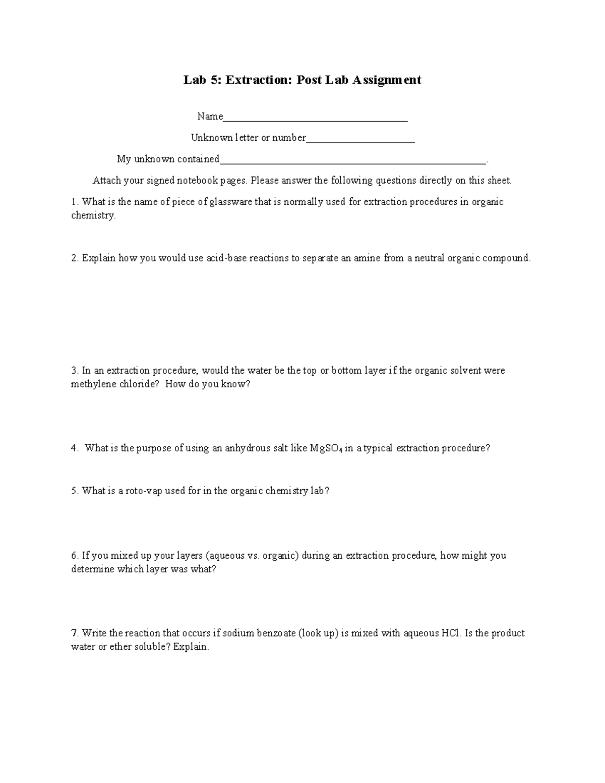 Exp 5 Extraction Post lab Assignment 8 1 22 - Lab 5: Extraction: Post Lab Assignment - Studocu