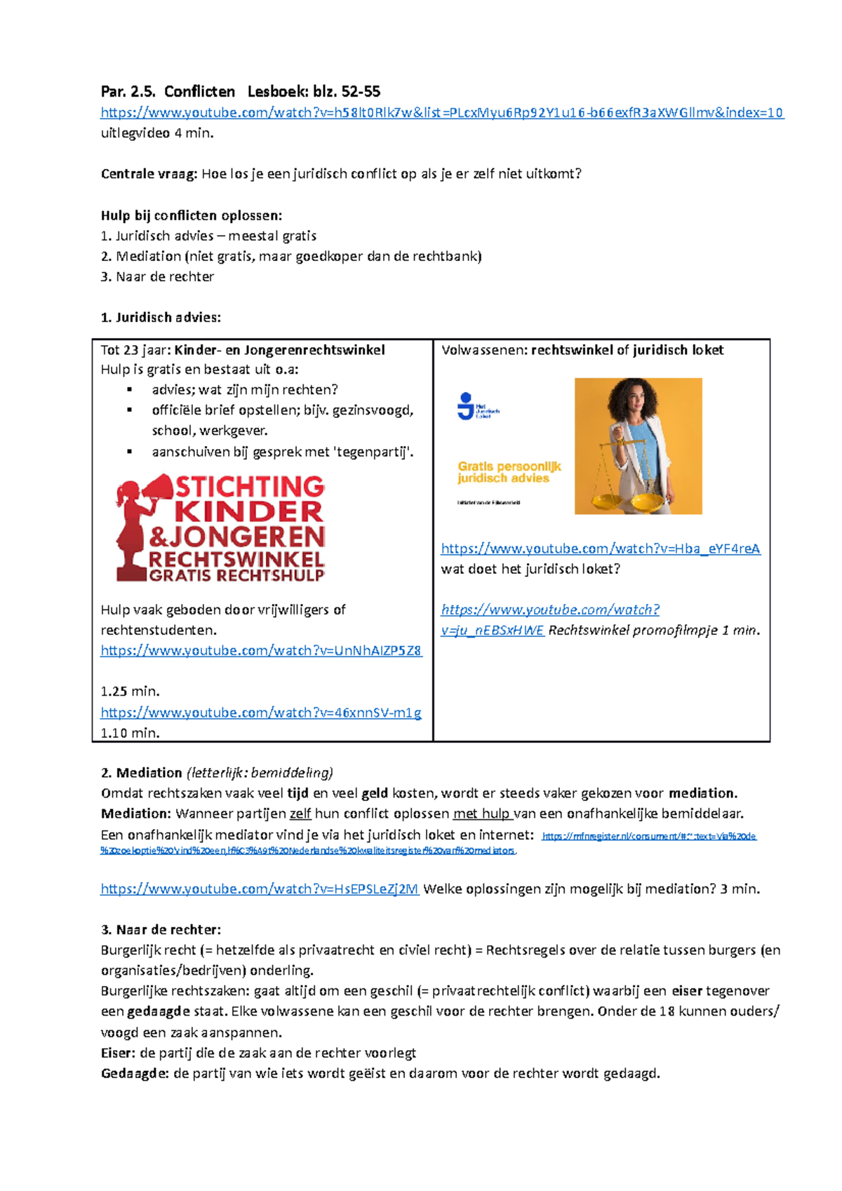 Maatschappijleer samenvattingen §2.5 rechtstaat - Par. 2. Conflicten ...