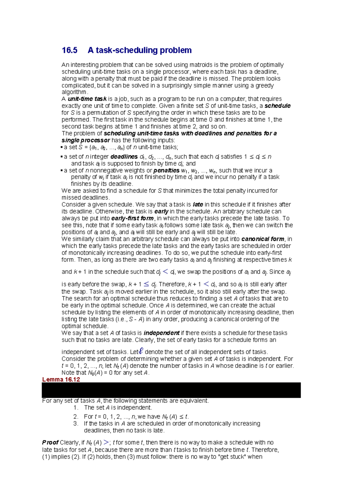 Algorithm Part 5 Greedy A Lgorithm Chapter 165 16 A Task Scheduling