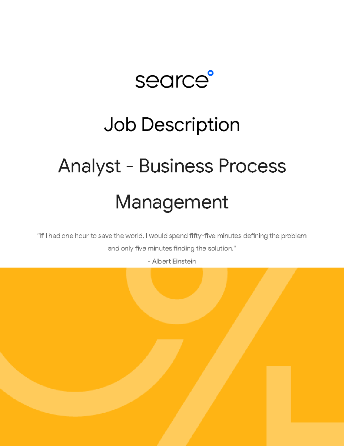 Searce JD Process Modernization I Analyst - Business Process Management ...