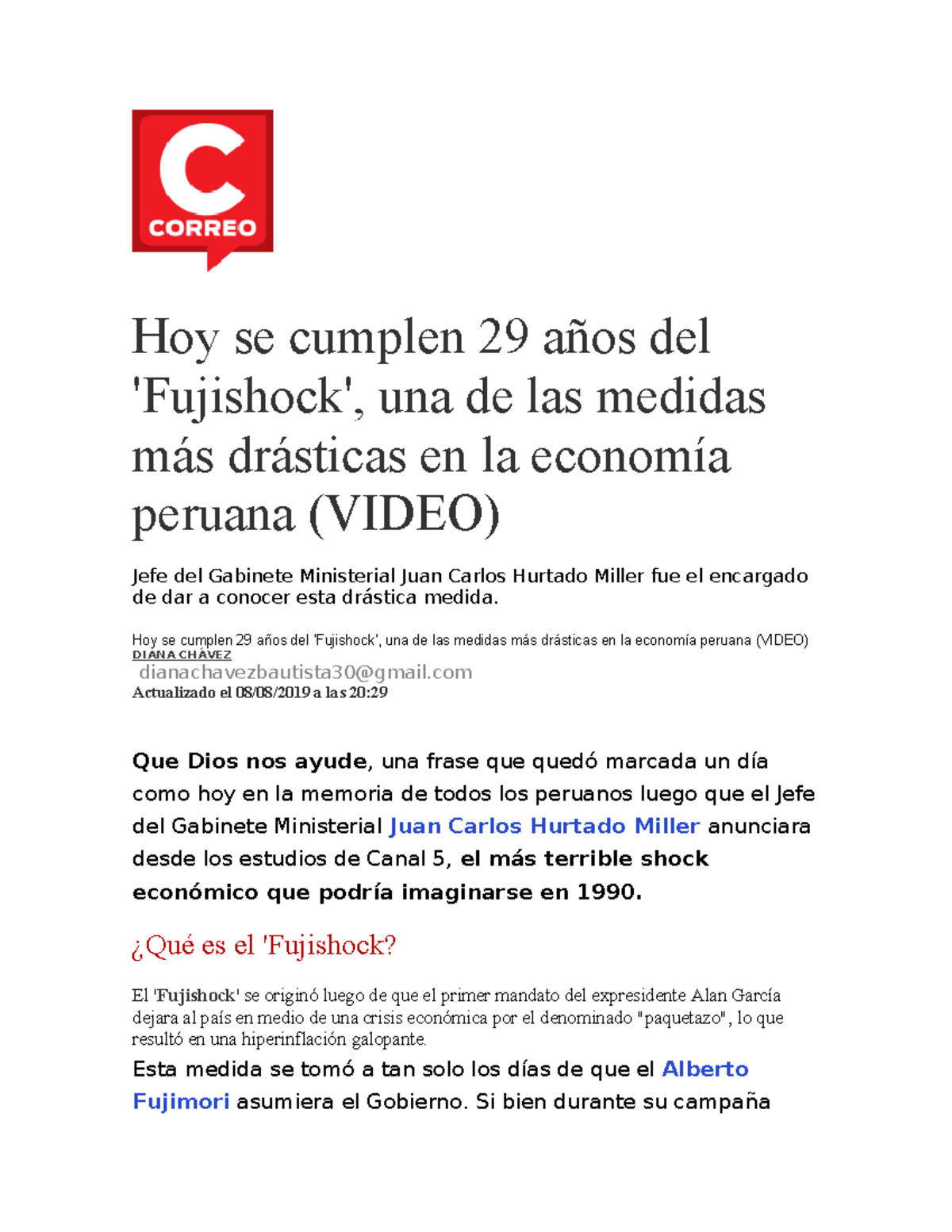Fujishock - Hoy se cumplen 29 años del 'Fujishock', una de las medidas ...