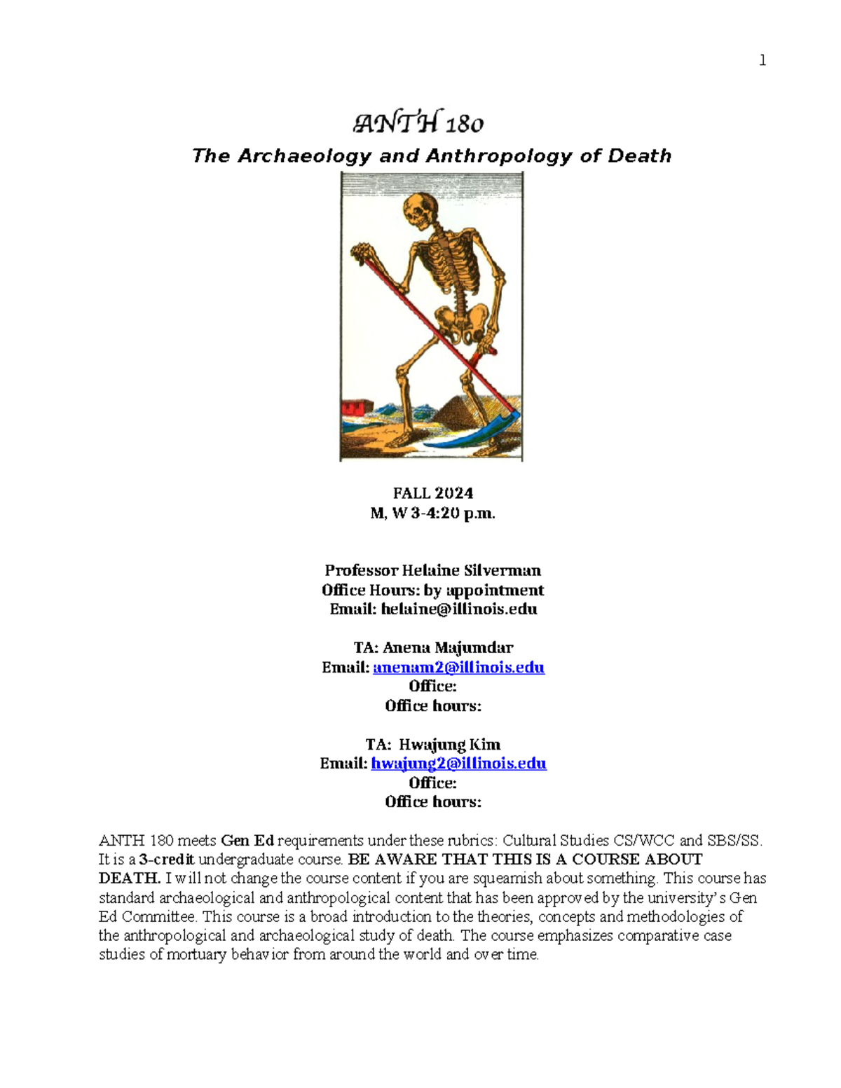 ANTH 180 SYL for FALL 24 Finalized 8 - The Archaeology and Anthropology ...