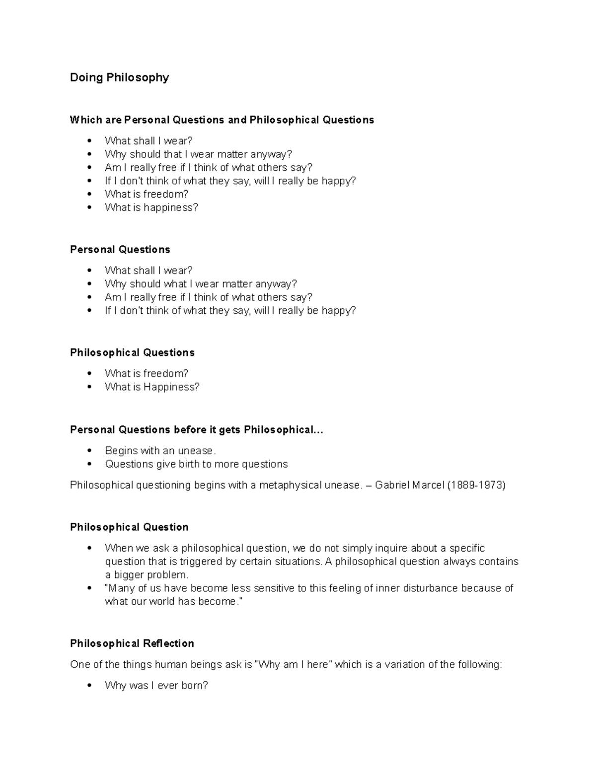 Notes 2 Doing Philosophy - Doing Philosophy Which are Personal ...