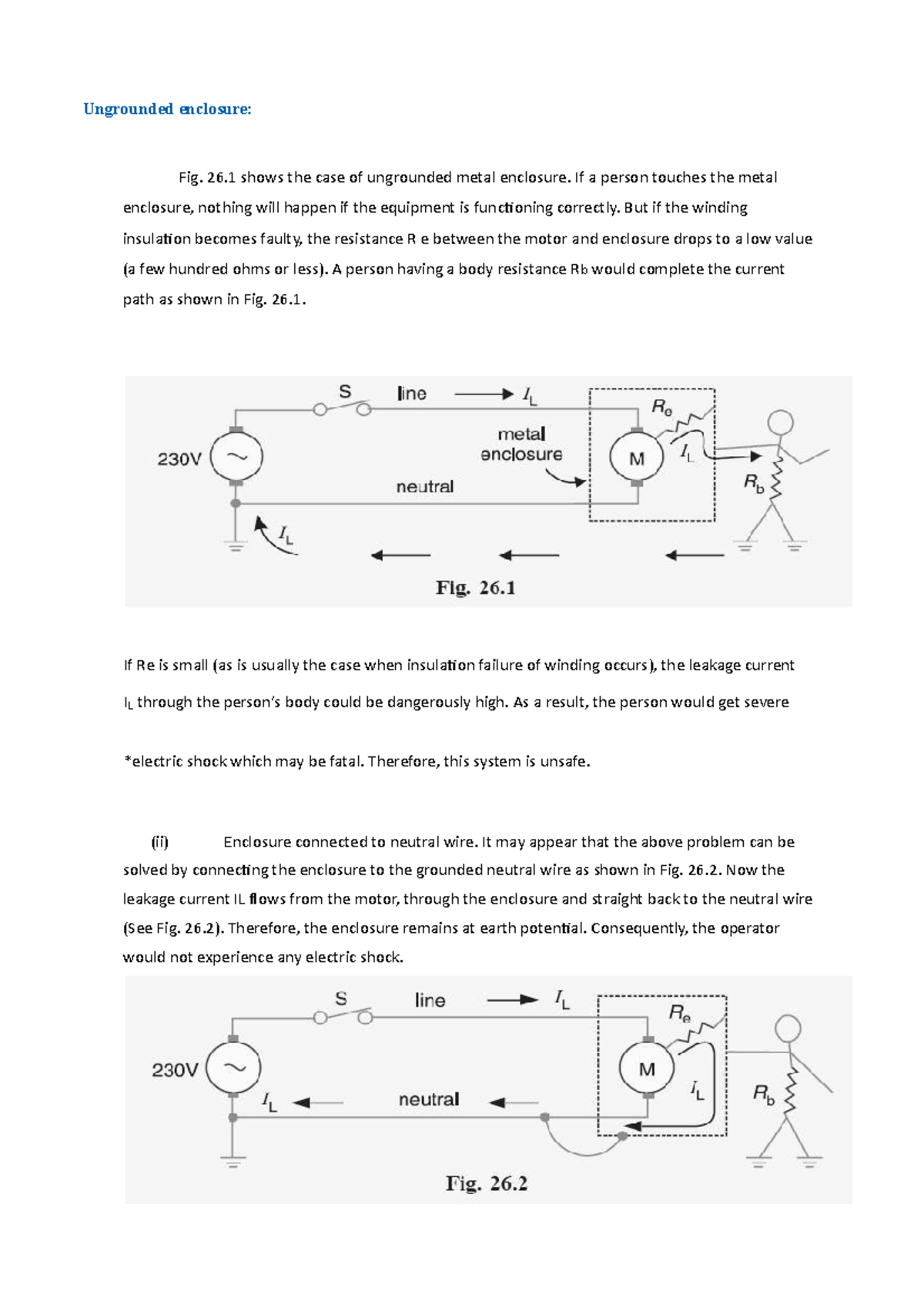 Ungrounded enclosure - Ungrounded enclosure: Fig. 26 shows the case of ...