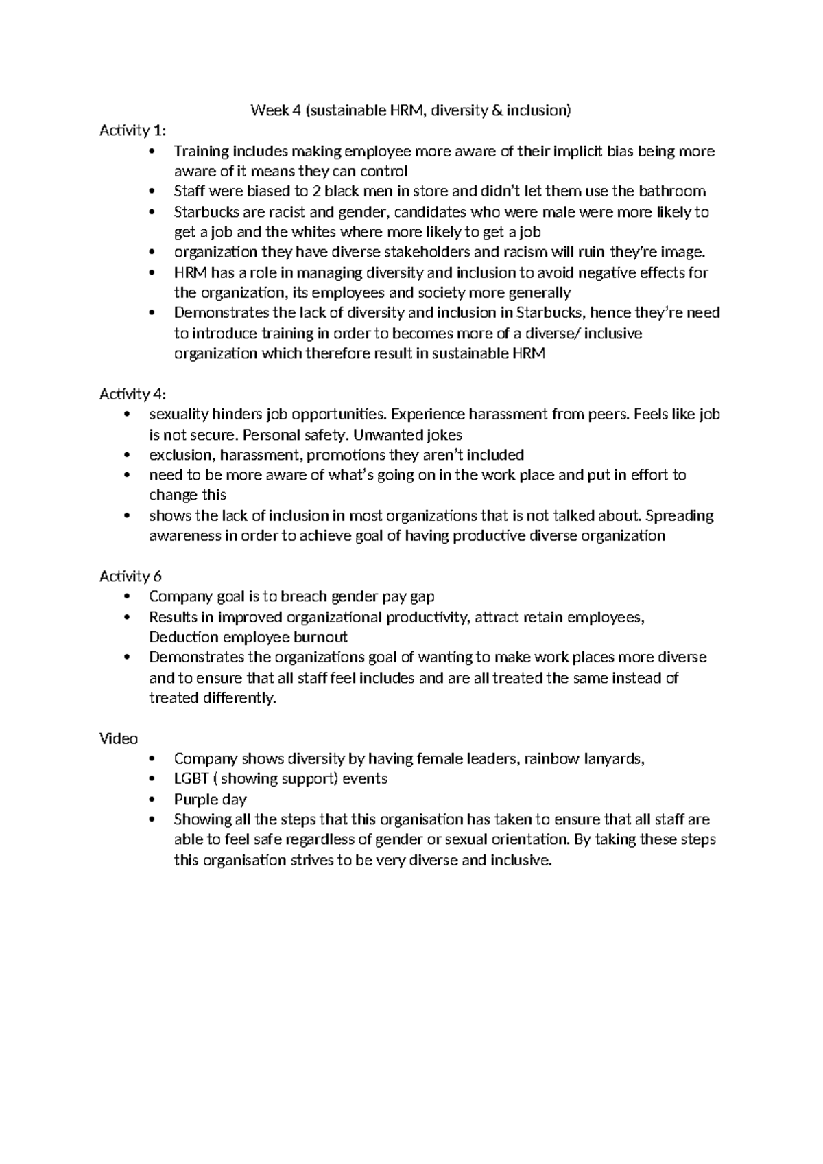 Week 4 - Week 4 (sustainable HRM, diversity & inclusion) Activity 1 ...