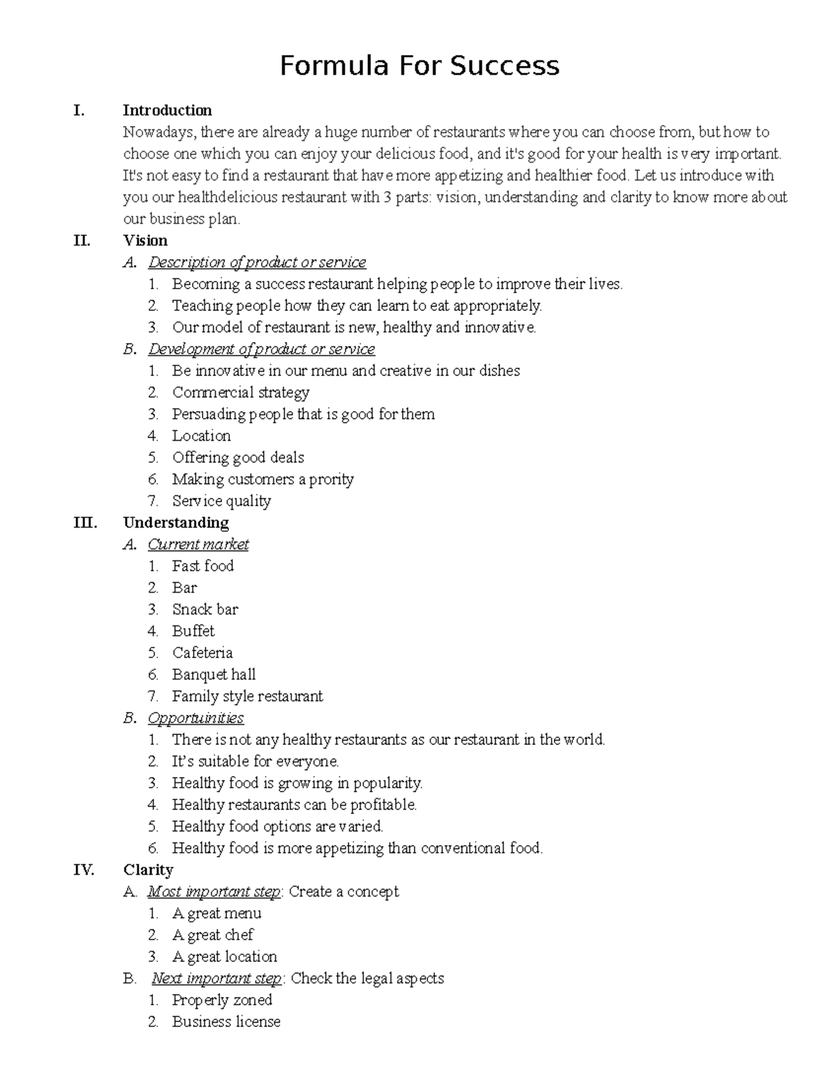 Formula For Success - This one is an outline from the book - Formula ...