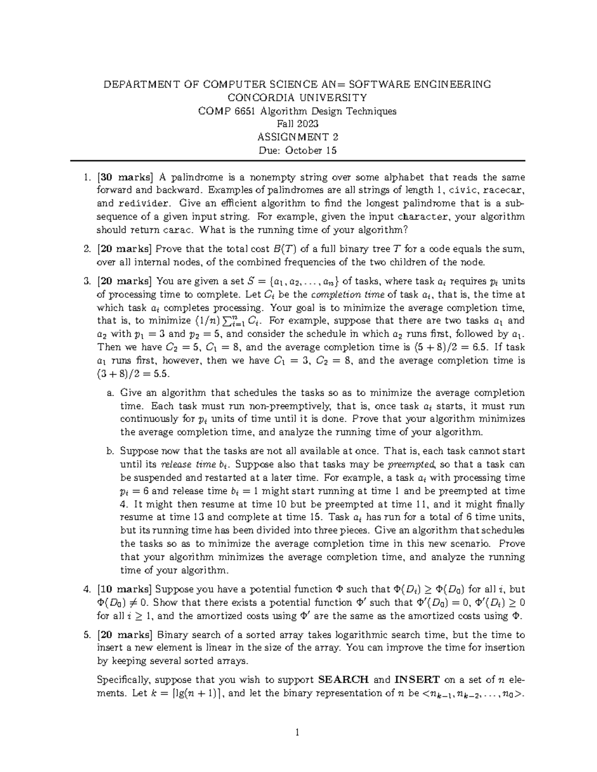 COMP 6651 Fall 2023 Assignment 2 - DEPARTMENT OF COMPUTER SCIENCE AN= SOFTWARE ENGINEERING ...