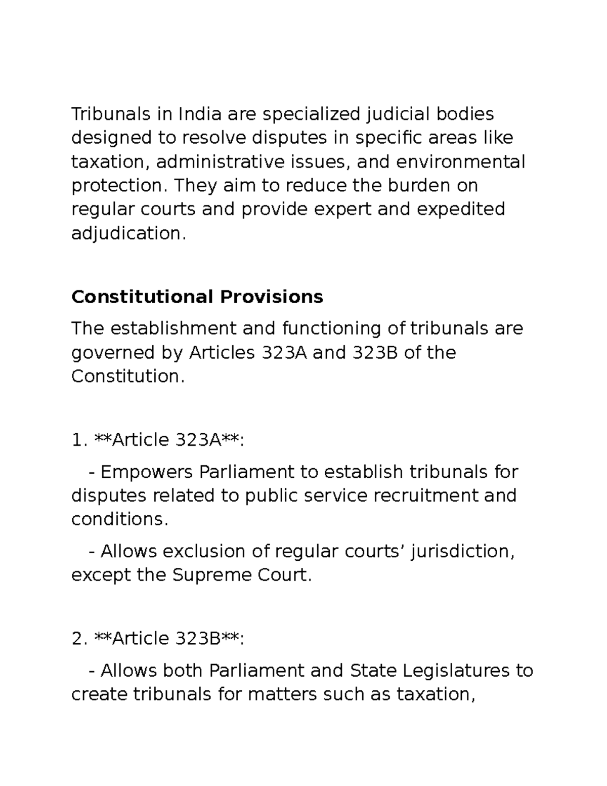 Tribunal justice system - Tribunals in India are specialized judicial ...