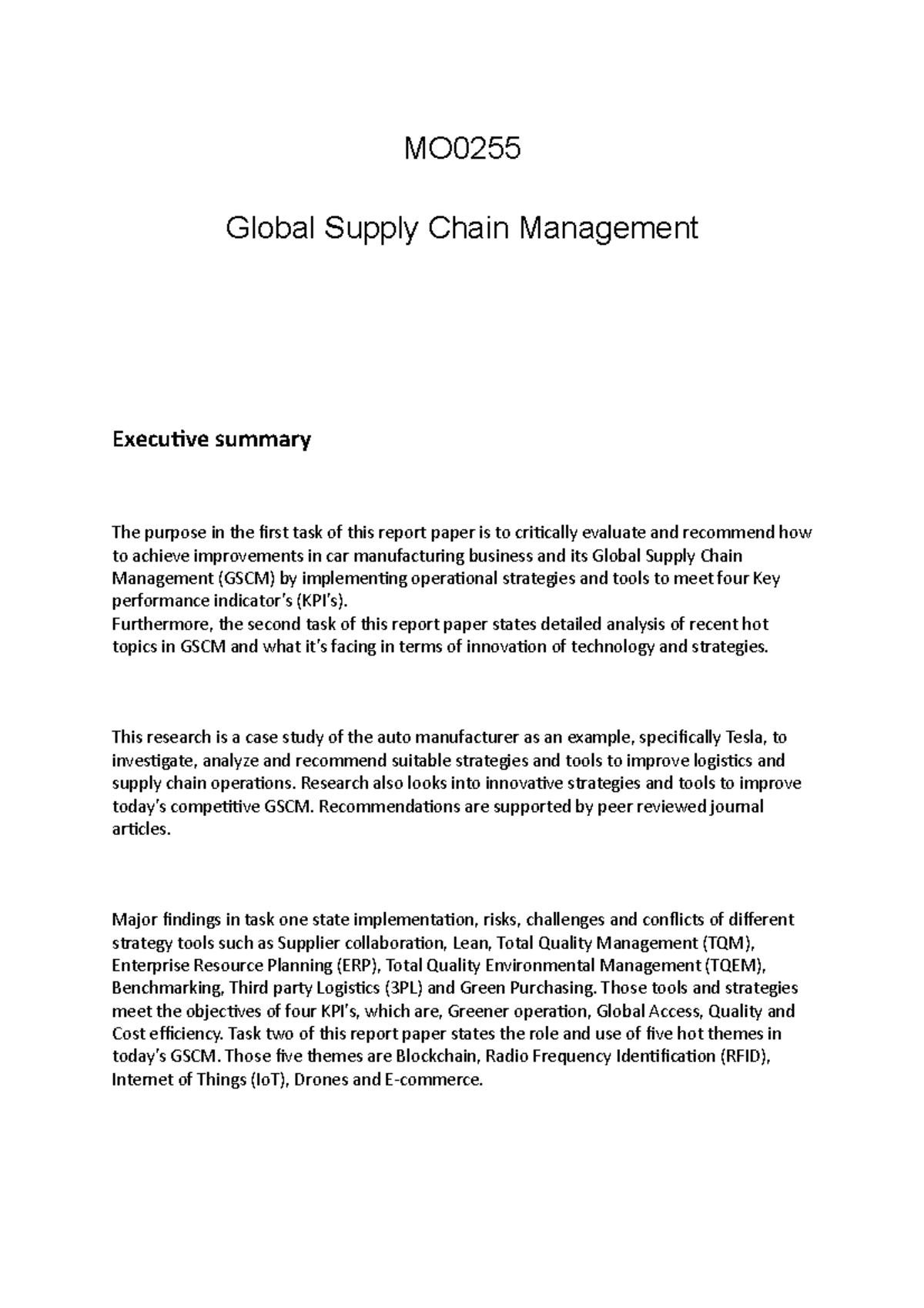 GSCM Assignment Grade 77 MO0255 Global Supply Chain Management gscm-assignment-grade-77-mo0255-global-supply-chain-management