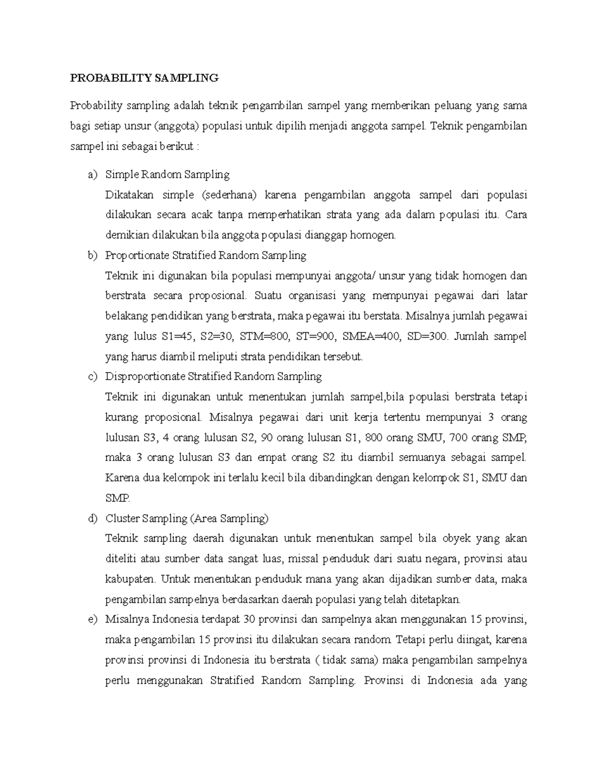 Rps 7 probability sampling - PROBABILITY SAMPLING Probability sampling ...