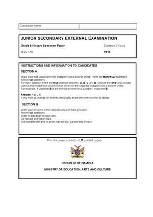 2022 Textbook Catalogue Junior Secondary Phase Grades 8 9 - REPUBLIC OF ...
