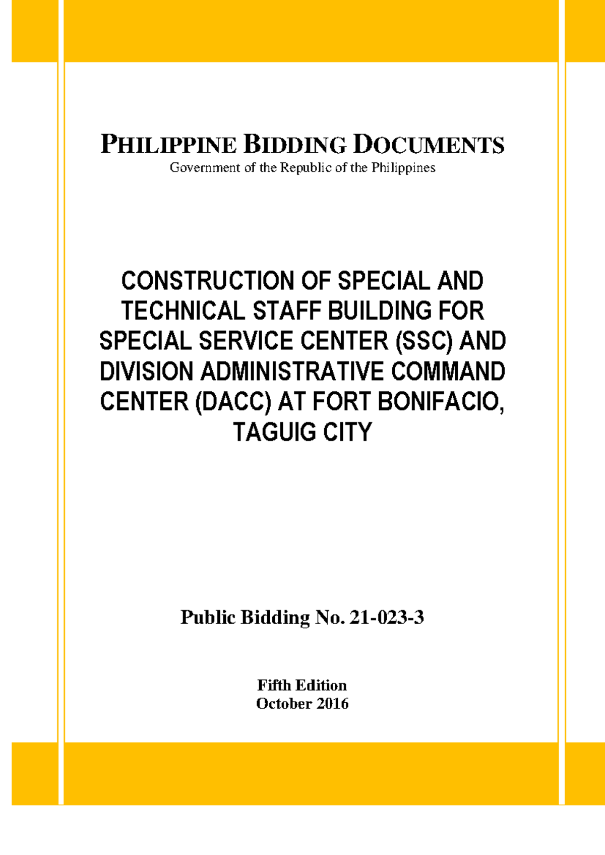 Example of Bidding Documents - PHILIPPINE BIDDING DOCUMENTS Government ...