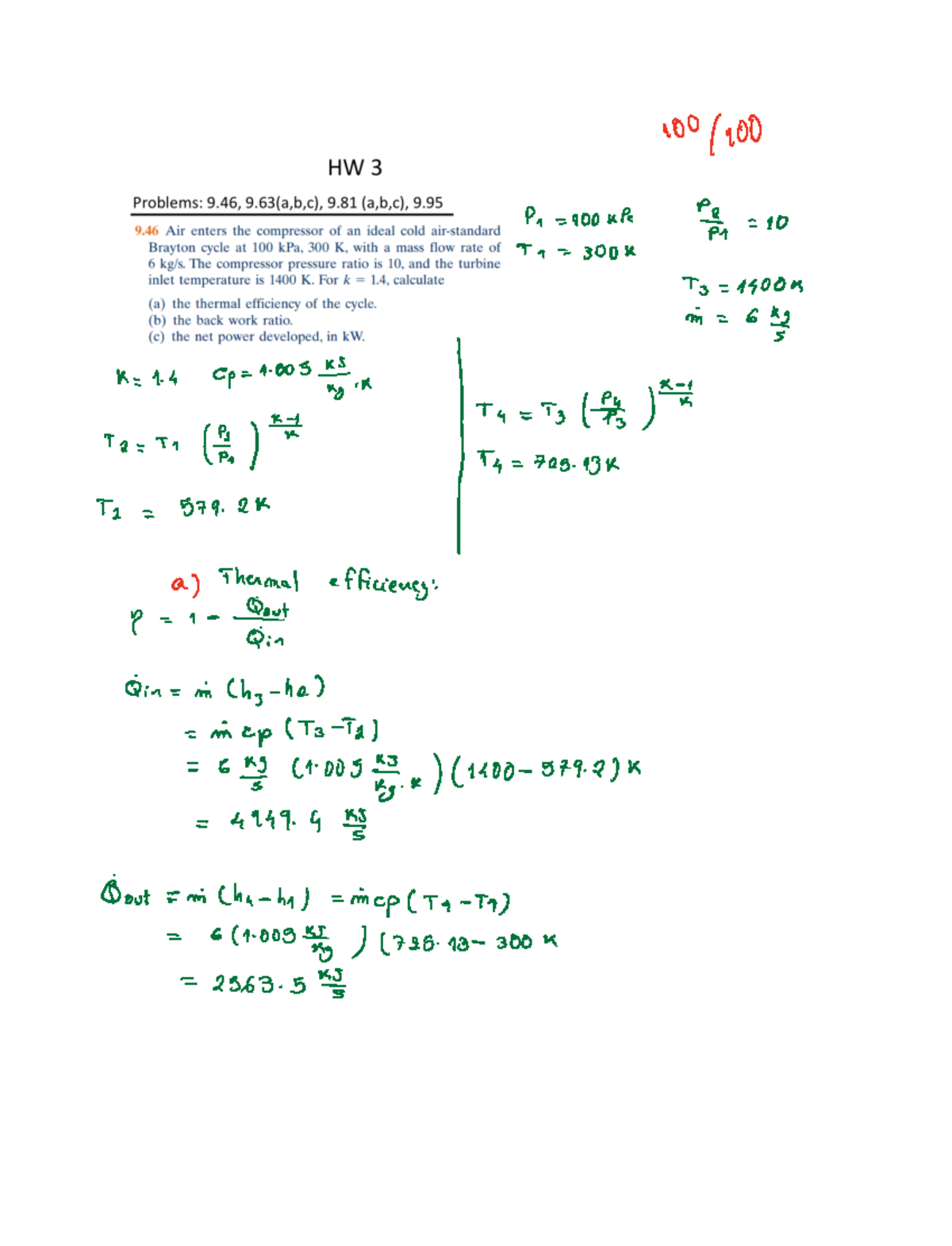 Homework 3 - Thermal design practice materials - 00 Pa 100 Upc T1 soon ...