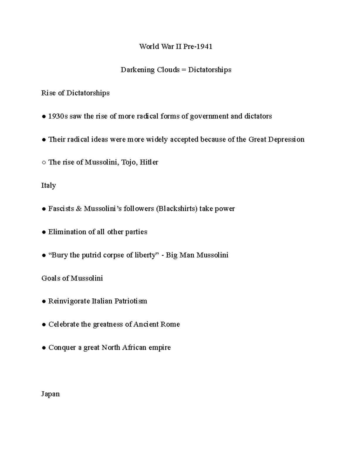 Dictatorship - World History is the ineraction between different ...