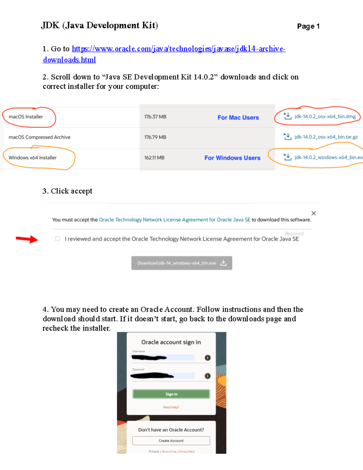 Downloads - Page 1 1. Go to oracle/java/technologies/javase/jdk14 ...
