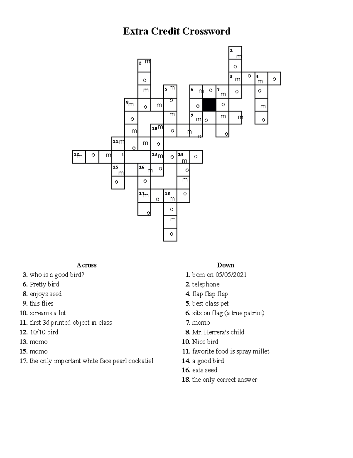 Kami Export - Erihanna Wiggins - extra credit crossword - Extra Credit ...