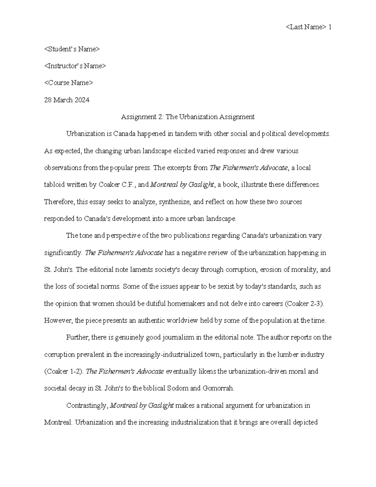 Urbanization Essay - Practice material on urban planning