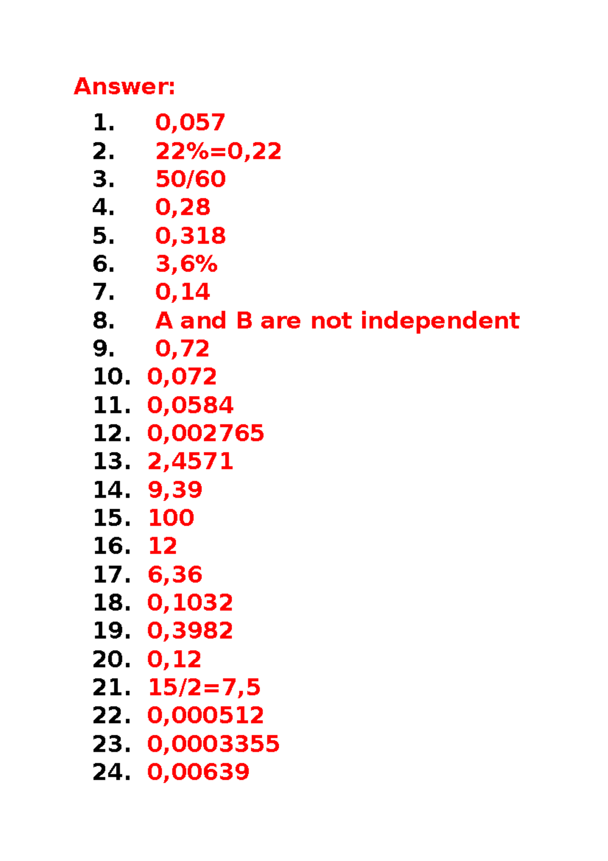 Answer 0,057 22%=0,22 50 60 0,28 - Answer: 0, 22%=0, 50/ 0, 0, 0, 6. 3 ...