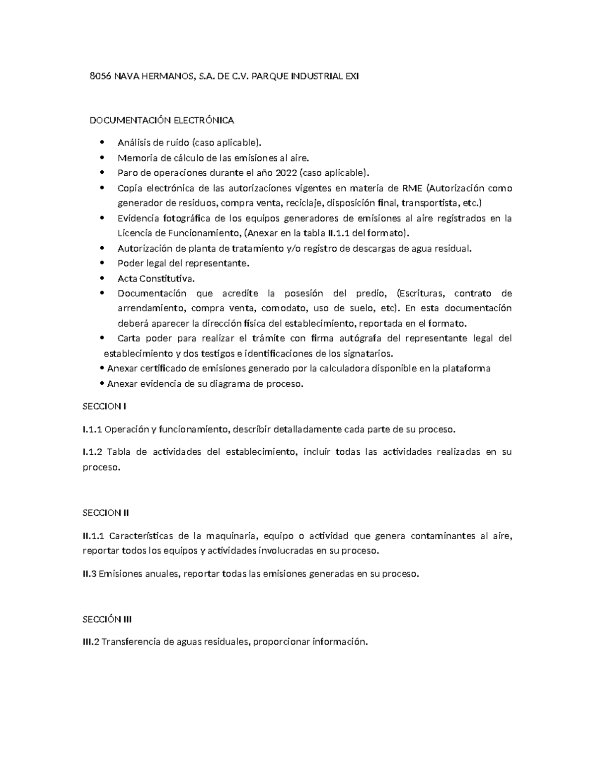 Plantilla empresa coa - breve resumen - 8056 NAVA HERMANOS, S. DE C ...