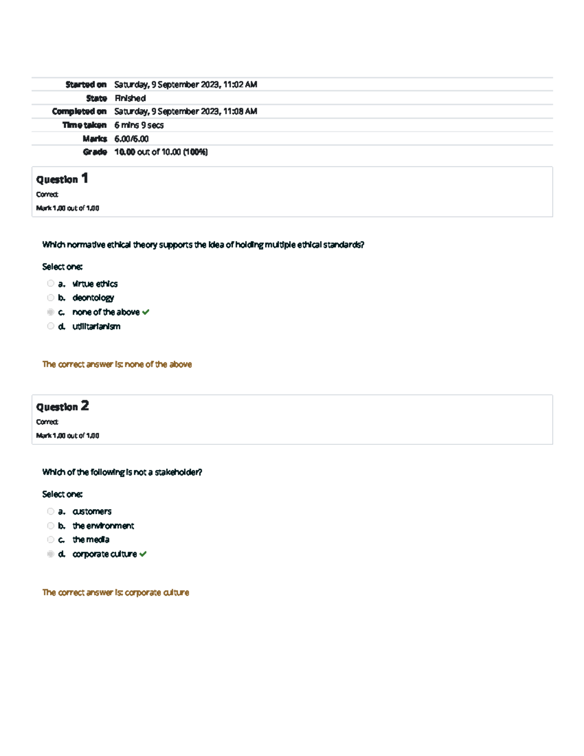 Self-Quiz Unit 1 PHIL 1404 - Started on Saturday, 9 September 2023, 11:02 AM State Finished ...