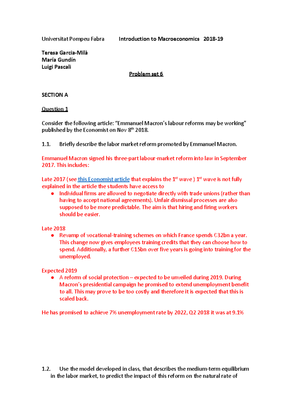 Seminari 6 - Problem Set 6 - Solutions - Universitat Pompeu Fabra Introduction to Macroeconomics ...