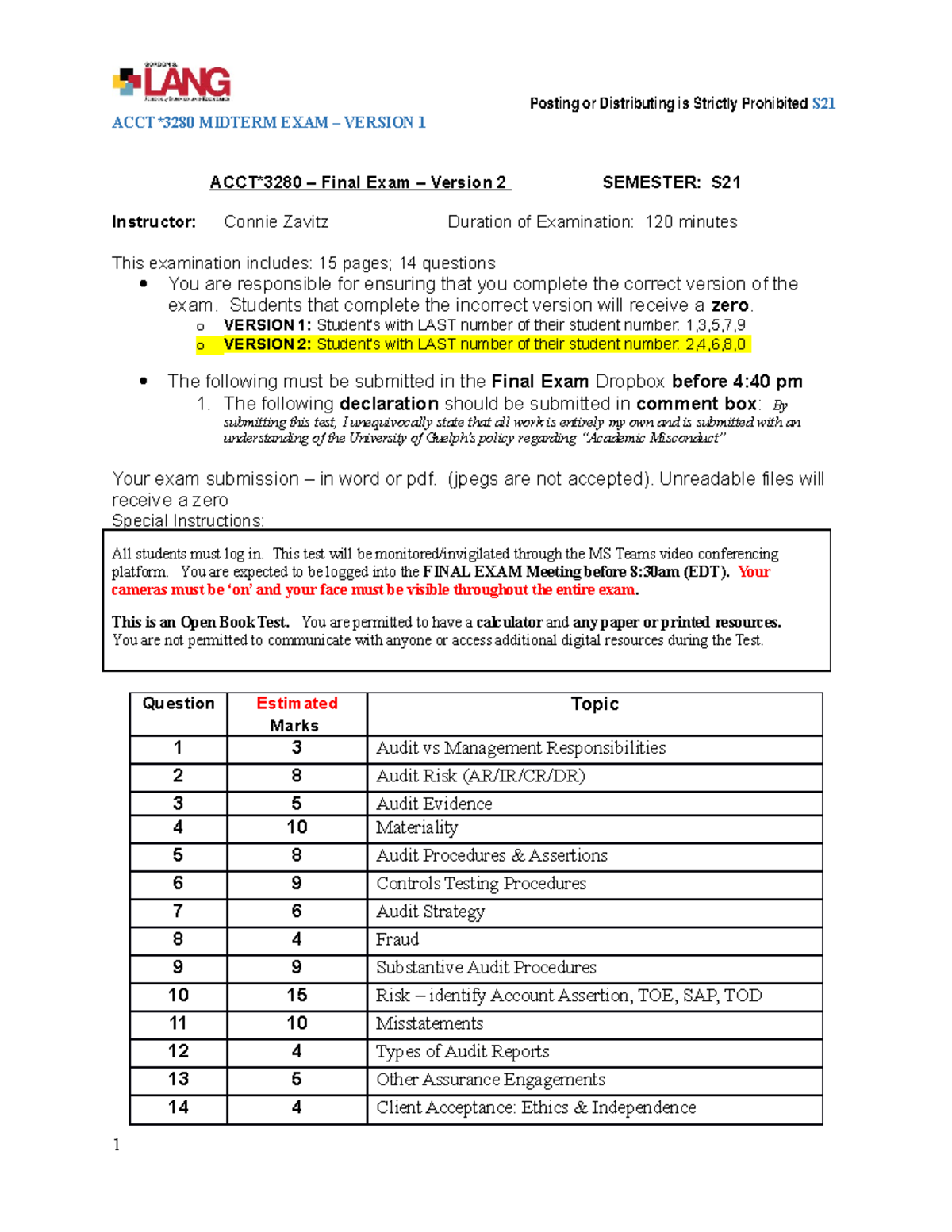 S21 final exam example - Acct3280 - U of G - Studocu