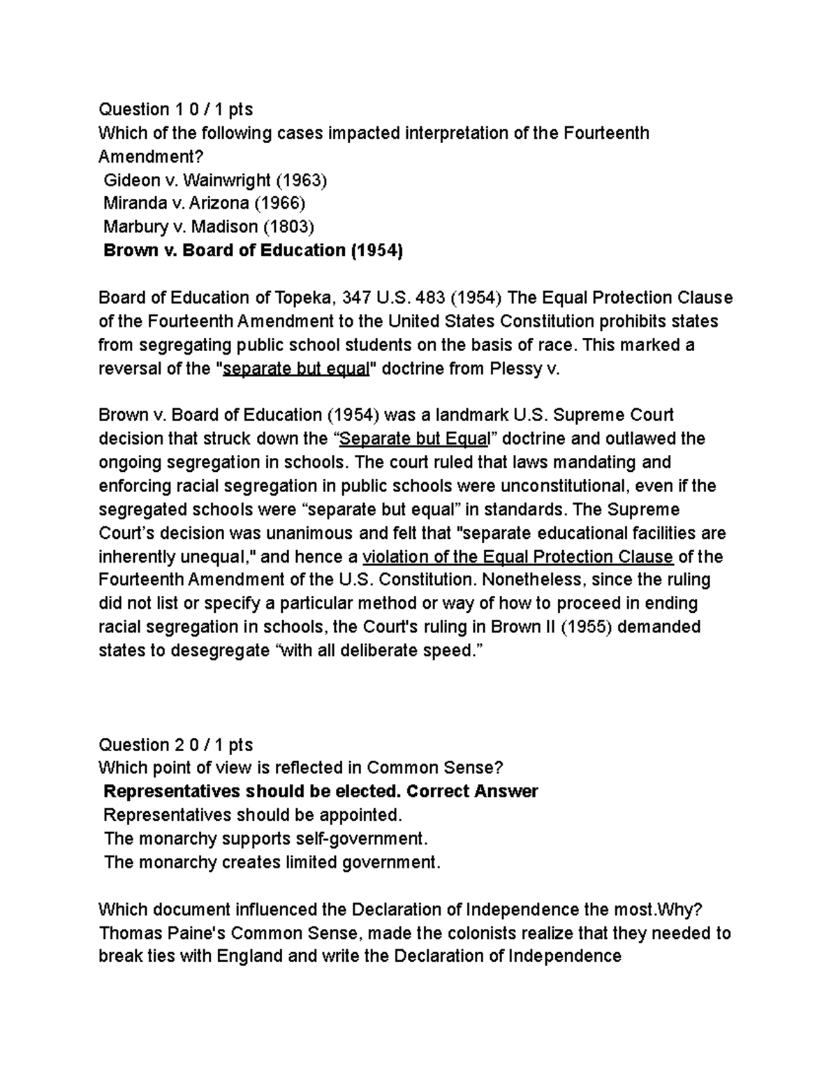 Fcle - fcle exam - Question 1 0 / 1 pts Which of the following cases ...