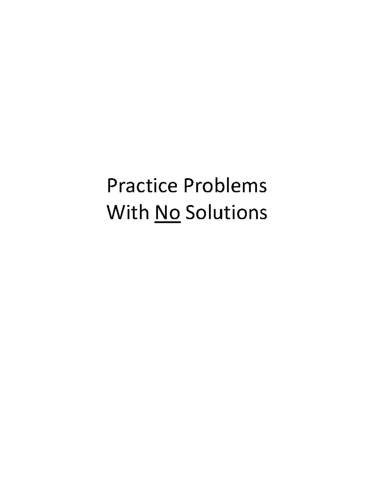 Week (3) - Practice Questions - Practice Problems With No Solutions ...