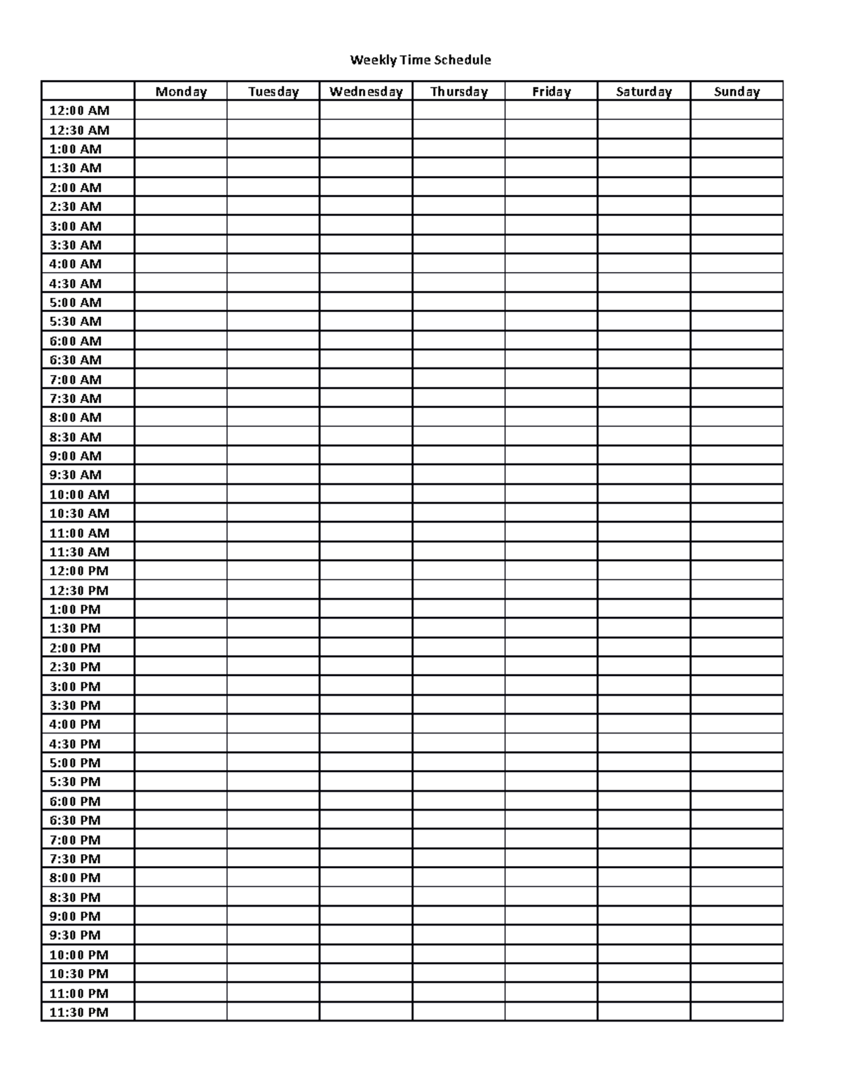 Weekly Time Schedule - lecture notes given by professor - UNIV 1003 ...