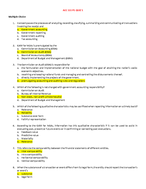 ACC 143 answer key - Preferential Taxation - ACC 143 – QUIZ 1 ...