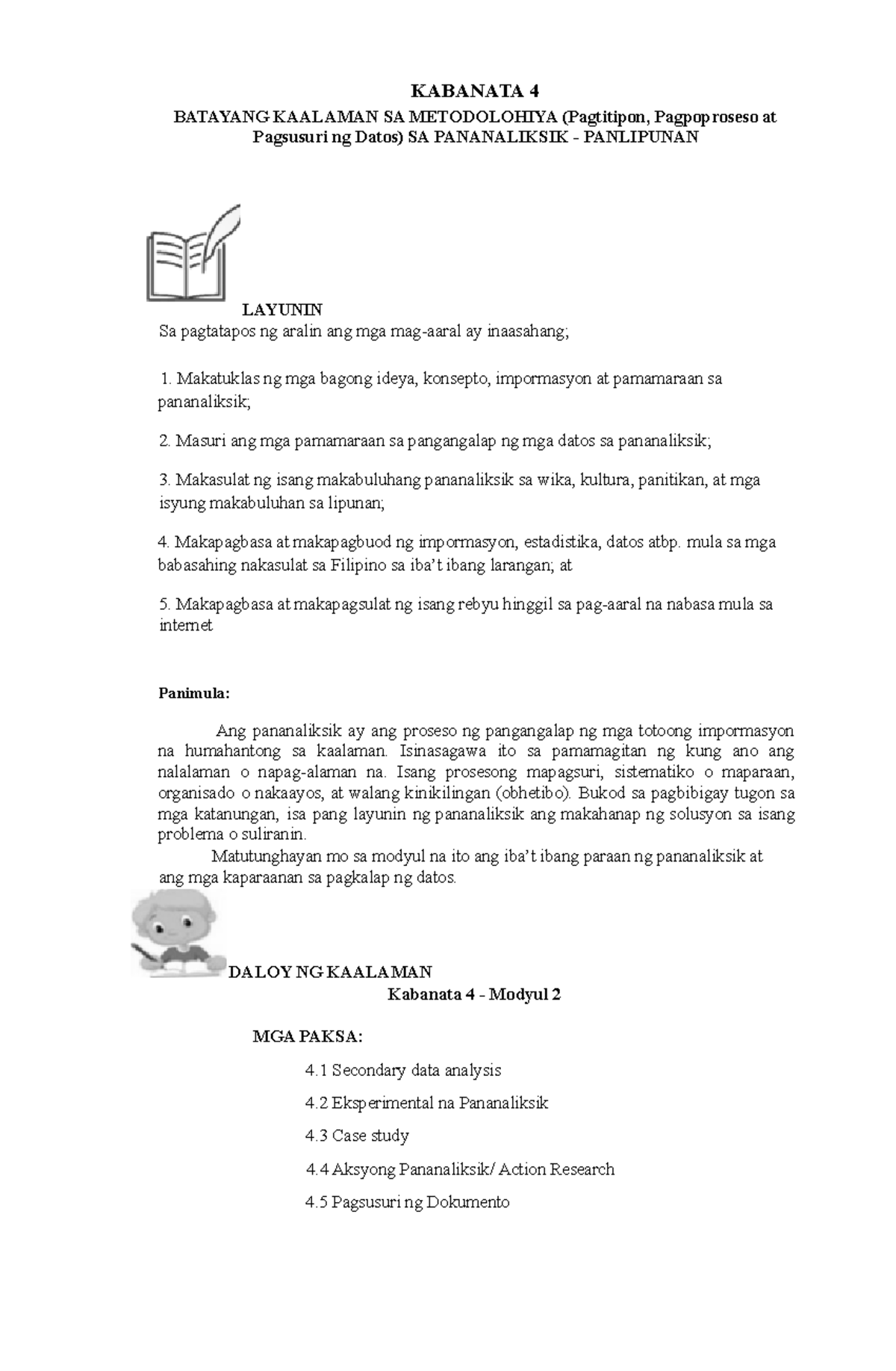 KAB 4 Modyul 2 - KABANATA 4 BATAYANG KAALAMAN SA METODOLOHIYA ...